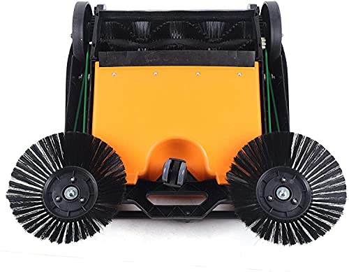 YIYIBYUS Hand-Push Sweeping Sweeper,26 Inch 15L Industrial Manual Push Sweeper Foldable Walk-Behind Floor Sweeping Machine for Clean up Garden Warehouse Road School Hotel