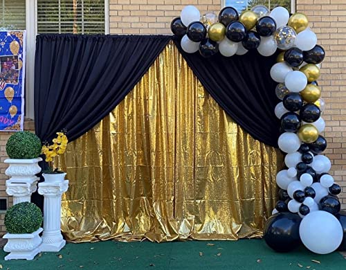 WISPET Gold Sequin Backdrop Curtains 2 Panels 4FTx8FT Glitter Gold Photo Backdrop Drapes Party Wedding Baby Shower Curtain Sparkle Photography Background