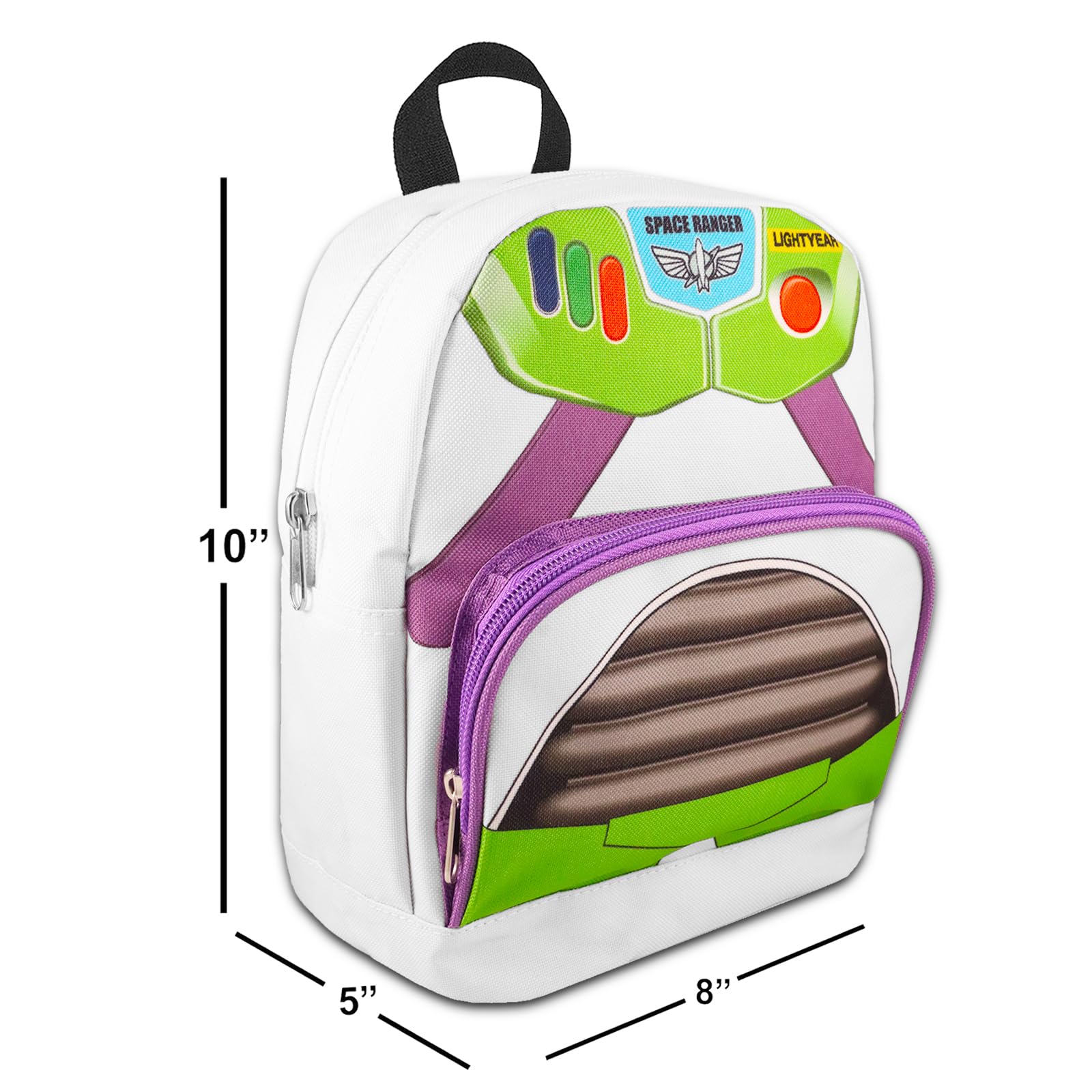 Disney Buzz Lightyear Mini Backpack for Women - 10” Canvas Toy Story Backpack with Front Pocket Plus Bookmark | Buzz Lightyear Backpack Purse Bundle