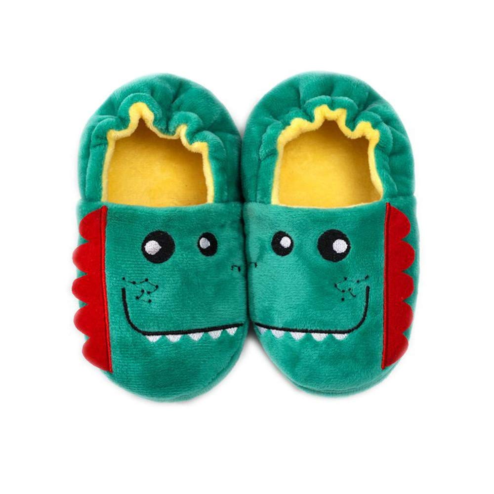 Csfry Toddler Boys Dinosaur Slippers Cartoon Warm Home Shoes US11-12