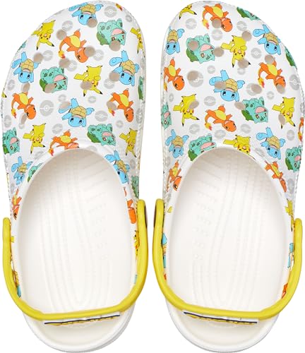 Crocs Unisex Classic Pikachu Clogs, Pokemon Shoes, White/Multi, Numeric_5 US Men
