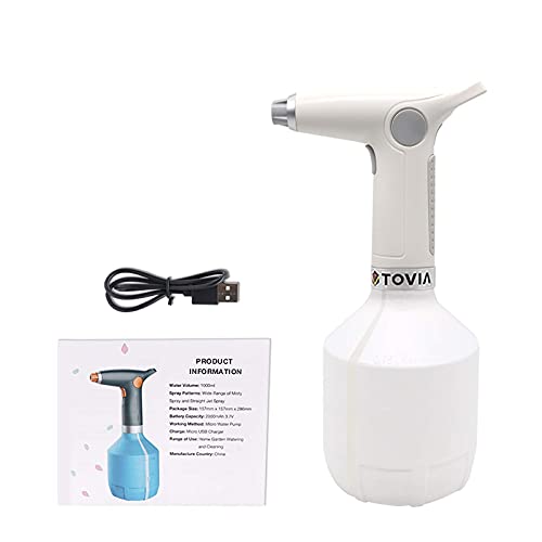 T TOVIA 1L Electric Plant Mister Spray Bottle for Indoor/Outdoor Plants, Electric Watering Can with Adjustable Copper Spout, Automatic Plant Watering Devices, for Hair, Cleaning Home, Gardening