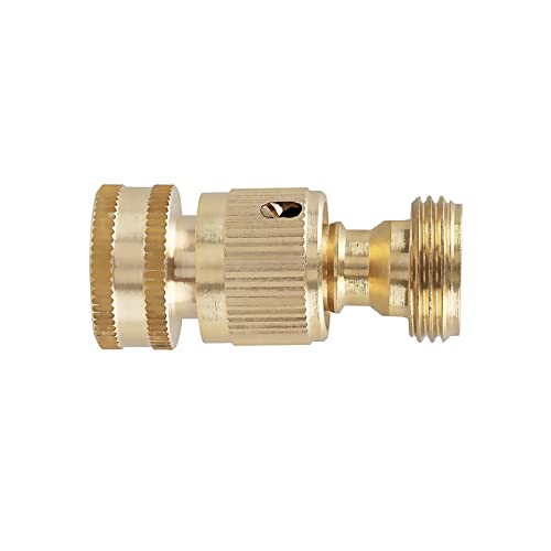 Garden Hose Quick Connect 3/4 Inch, Solid Brass Quick Connect Hose Fittings Male and Female, No Leakage, No Rusting, No Breakage Hose Connector for 3/4" Thread, 1 Set
