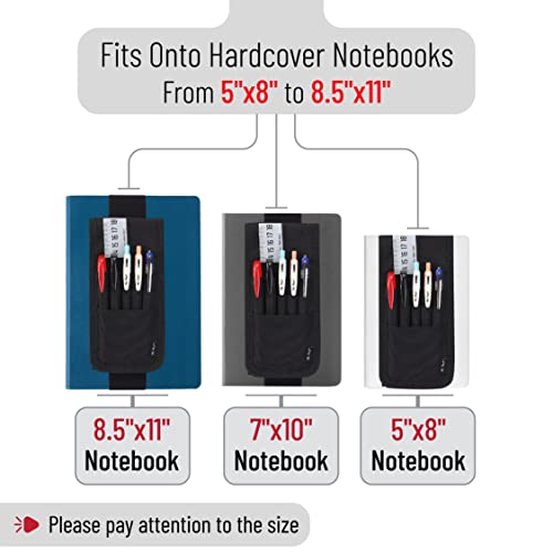 Mr. Pen Adjustable Elastic Band Pen Holder for Hard Cover Journals & Planner - Pen Sleeve Notebook & Pencil Holder