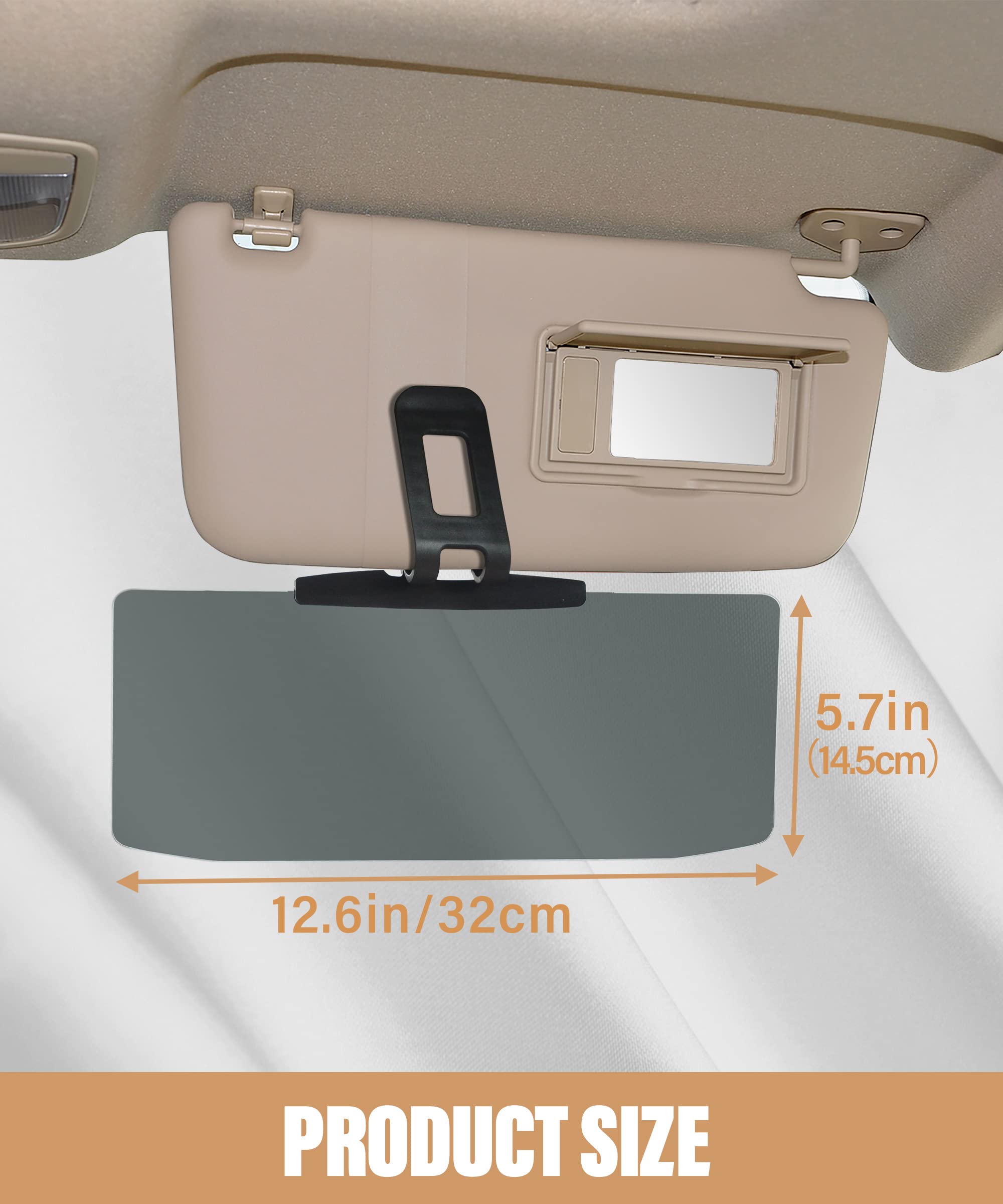 YAKEFLY HD Sun Visor for Car,Universal Car Visor Extender Sun Blocker,Car Sun Visor Sun Shade Protection from Sun Glare,Snow Blindness,UV Rays,Anti-Glare Polarized Sun Visor Extender