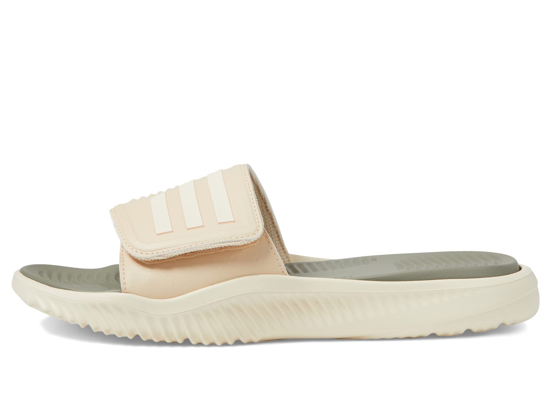 adidas Unisex Alphabounce 2.0 Slides Sandal, Sand Strata/Silver Pebble/Wonder White, 9 US Men