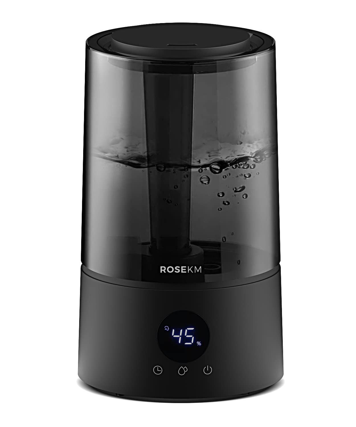 Humidifiers for Bedroom, 4.0L Humidifiers for Home Large Room, Cool Mist Humidfiers for Baby and Plant, Smart Auto Humidification, Timer, Filter Free(Black)