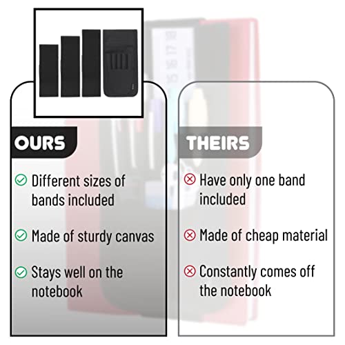 Mr. Pen Adjustable Elastic Band Pen Holder for Hard Cover Journals & Planner - Pen Sleeve Notebook & Pencil Holder