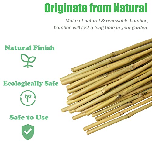 Jollybower 16 in Bamboo Stakes, Plant Stakes, Natural Garden Stakes for Tomato, Bean, Flowers,Trees Potted and Climbing Plant Support-Pack of 30 Bamboo Stick, Diameter of 1/4β