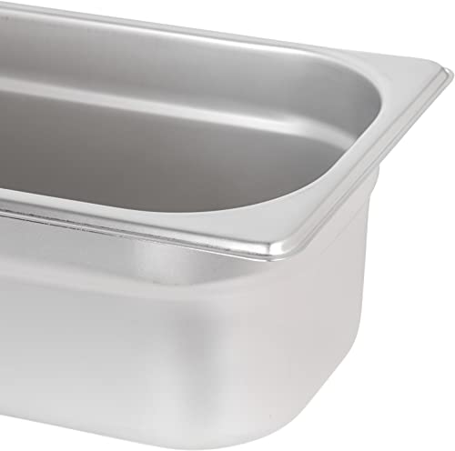 Carlisle FoodService Products CFS 60700HL4 DuraPan Light Gauge Stainless Steel Long Half-Size Food Shotgun Pan, 4" Deep (Pack of 6)