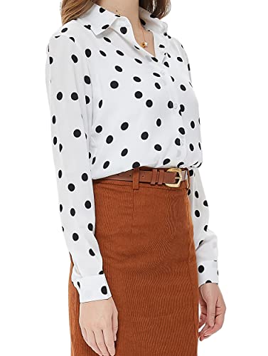 Beninos Women's Casual Blouses Long Sleeve Button Down Shirt (206388, M)