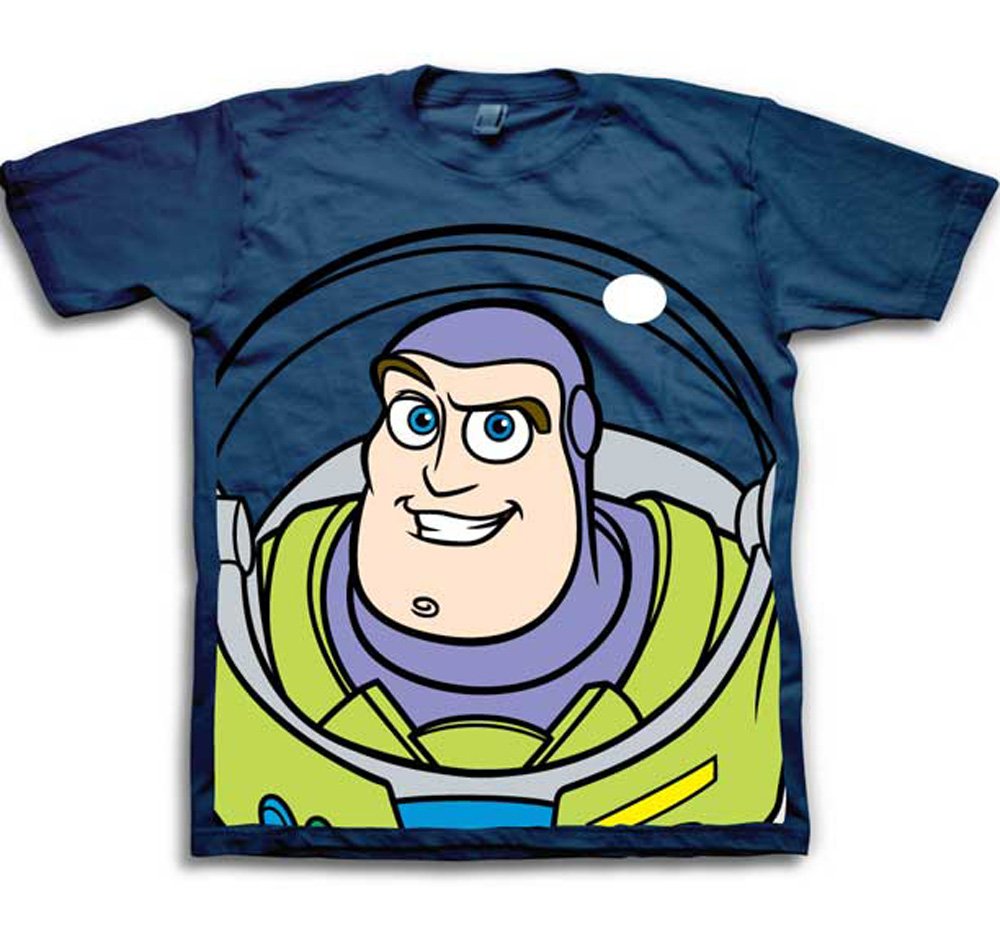 Disney Baby-Boy's Buzz Lightyear and Woody Big Face Toy Story T-Shirt, Navy, 2T