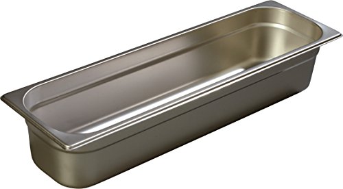Carlisle FoodService Products CFS 60700HL4 DuraPan Light Gauge Stainless Steel Long Half-Size Food Shotgun Pan, 4" Deep (Pack of 6)
