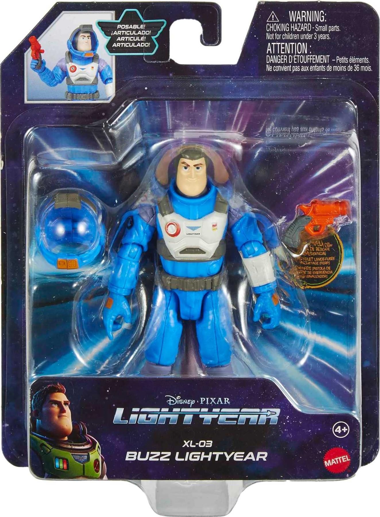 Mattel Disney and Pixar Lightyear XL-03 Buzz Lightyear Action Figure & Accessory, 5-inch Toy Collectible Inspired by the Movie