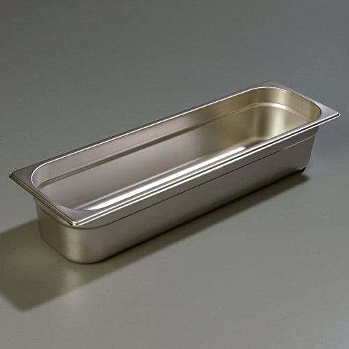Carlisle FoodService Products CFS 60700HL4 DuraPan Light Gauge Stainless Steel Long Half-Size Food Shotgun Pan, 4" Deep (Pack of 6)