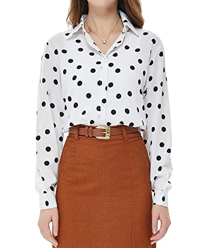 Beninos Women's Casual Blouses Long Sleeve Button Down Shirt (206388, M)
