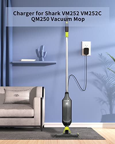Charger Fit for Shark Cordless Hard Floor Vacuum Mop VM252 VM252C QM250,6.0Ft Extra Long DC Supply Shark VM252 Magnetic Charger