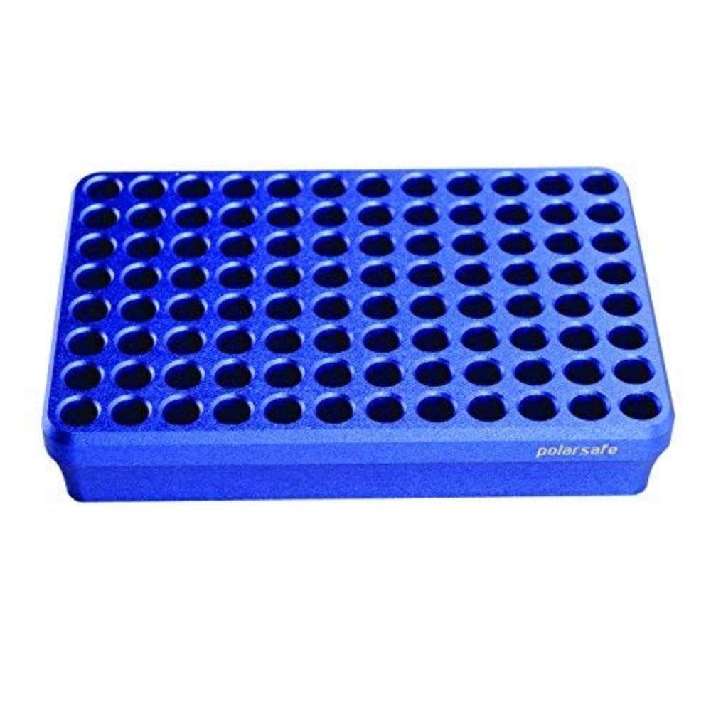 Argos Technologies CB96 Polarsafe Aluminum Cooling Block 96-Well for 0.2 mL Tubes, Strips or 96-Well Plates, Blue