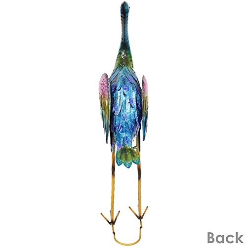 Sunnydaze Outdoor Metal Crane Statue Yard Art, Lawn and Garden Sculpture Decor - Backyard 29-Inch Decorative Accent