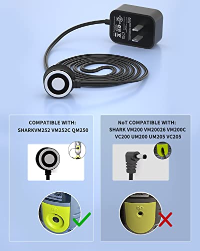 Charger Fit for Shark Cordless Hard Floor Vacuum Mop VM252 VM252C QM250,6.0Ft Extra Long DC Supply Shark VM252 Magnetic Charger