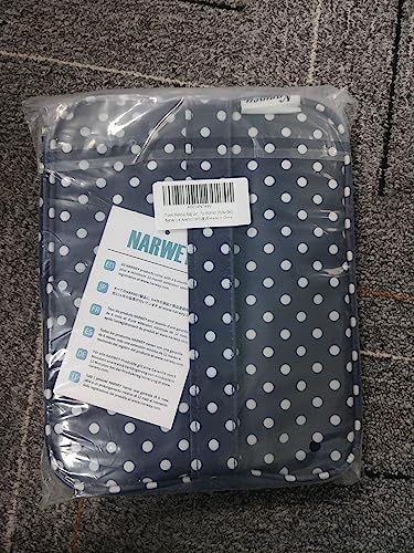Narwey Travel Makeup Bag with Brush Compartments,Portable Cosmetic Bag,Make up Bag Makeup Organizer Case with Brush Storage for Women(Blue Polka Dot)