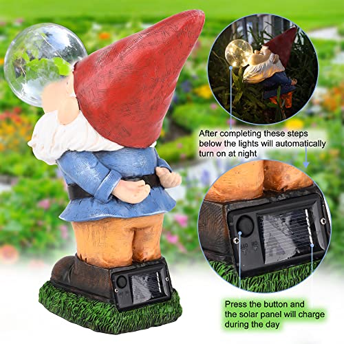 VAINECHAY Garden Gnomes Decor Statues - Gnomes Garden Decorations Funny Statues Outdoor Funny Knomes Large Outside Figurines Yard Ornaments