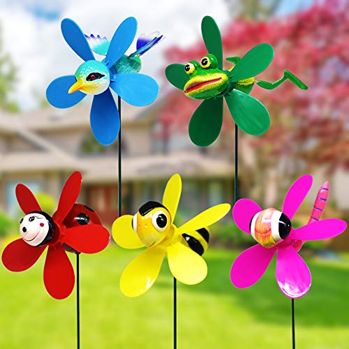 FENELY Garden Pinwheels Whirligigs Wind Spinner Windmill Toys for Kids Yard Decor Lawn Decorations Hummingbird Decorative Garden Stakes Outdoor Whirlygig Windmills Gardening Art Whimsical Baby Gifts