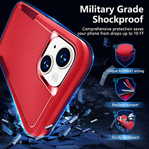 NINDOO Designed for iPhone 13 Mini Case [Shockproof Protective Hard Back] [Military Grade Drop Tested] [Dust-Proof and Anti-Fingerprint],Protection Phone Case for iPhone 13 Mini 5.4 inch. (Red)…
