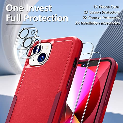 NINDOO Designed for iPhone 13 Mini Case [Shockproof Protective Hard Back] [Military Grade Drop Tested] [Dust-Proof and Anti-Fingerprint],Protection Phone Case for iPhone 13 Mini 5.4 inch. (Red)…
