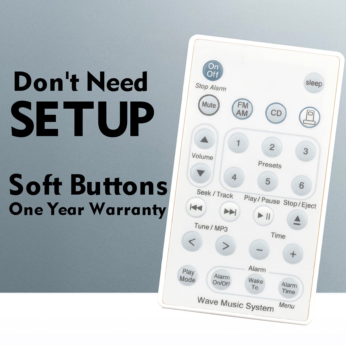 Universal Replacement Remote Control for Bose Wave Sound Touch Music Radio System I II III IV - Without Battery White Color