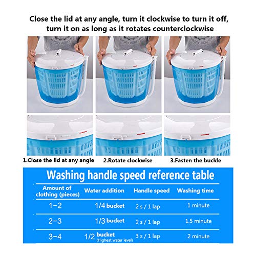 Portable Manual Non-Electric Washing Machine and Clothes Spin Dryer, Crank Handle Counter Top Washer/Dryer for Camping, RV's,Apartments