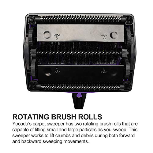 Yocada Carpet Sweeper Cleaner for Home Office Low Carpets Rugs Undercoat Carpets Pet Hair Dust Scraps Paper Small Rubbish Cleaning with a Brush Purple