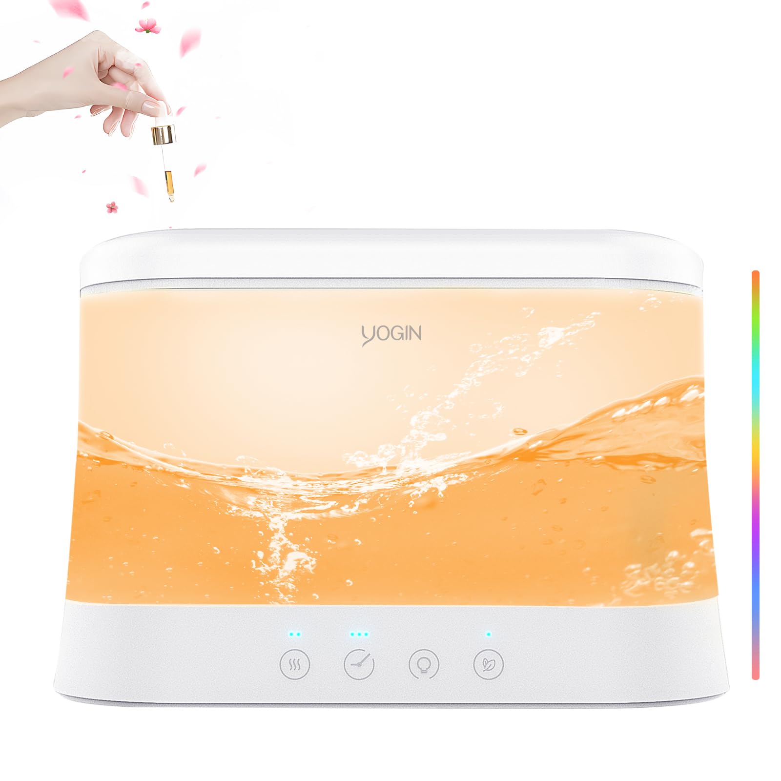 YOGIN humidifiers for Bedroom, 1.8L Ultrasonic Cool Mist Humidifiers for Home Baby Nursery & Plants,Top fill Humidifer with Night Light, Auto Shut Off, Easy Clean