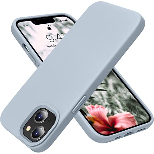 OTOFLY Compatible with iPhone 13 Mini Case,Liquid Silicone Slim Protective Shockproof Phone Case Cover with Anti-Scratch Microfiber Lining, 5.4 inch (Nattier Blue)