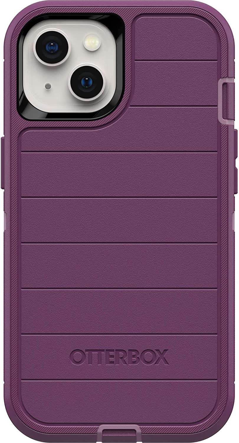 OtterBox Defender Series Screenless Edition Case for iPhone 13 Mini & iPhone 12 Mini (Only) - Holster Clip Included - Microbial Defense Protection - Non-Retail Packaging - Happy Purple
