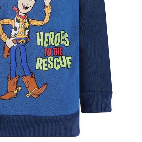 Disney Toy Story Boys Half Zip Up Hoodie for Toddler and Little Kids – Blue/Navy