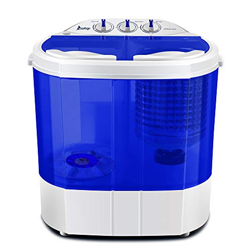 WSDJ, Portable Mini Washing Machine, 10.4lbs Capacity, Washer(6.6lbs)&Spiner(3.8lbs), Semi-automatic Blue Cover, GT36347395-10106-1953006301
