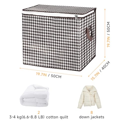 6 Pack Foldable Large Capacity Clothes Storage Bag Organizer for Comforters, Blankets, Bedding, Foldable with Sturdy Zipper and Handle 100L