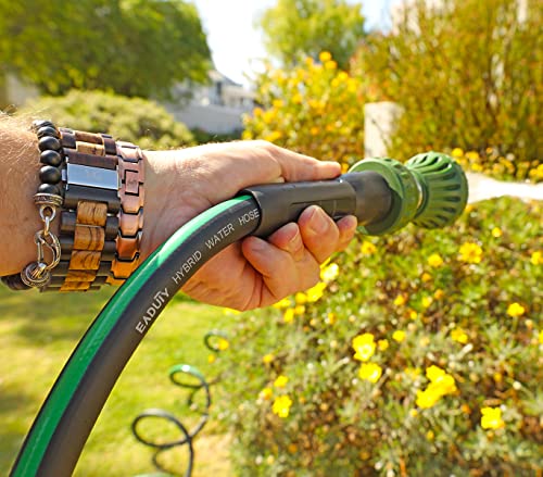 EADUTY Hybrid Garden Hose 5/8 IN. x 50 FT, Heavy Duty, Lightweight, Flexible with Swivel Grip Handle and Solid Brass Fittings