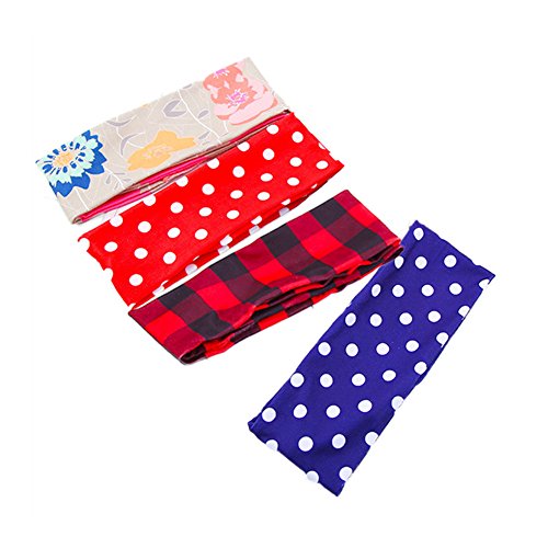 MineSign Women Baby Headband Bowknot Retro Wired Hair Bands (Red Polka Dot)