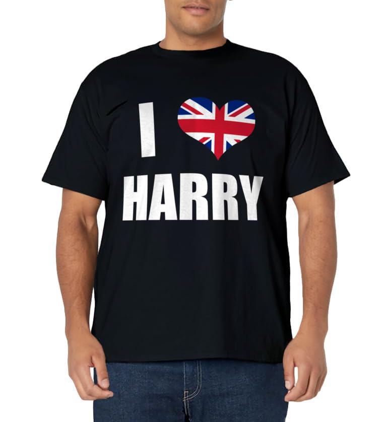 I Love Harry T-Shirt - England Flag Heart T-Shirt