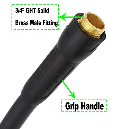 EADUTY Hybrid Garden Hose 5/8 IN. x 50 FT, Heavy Duty, Lightweight, Flexible with Swivel Grip Handle and Solid Brass Fittings