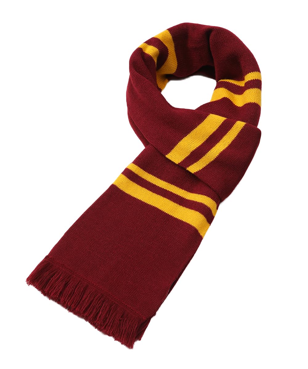 Guturris Knit Neck Scarf Magic College Styles Striped Winter Neckerchief Movie Character Cosplay Costume Accessory Red