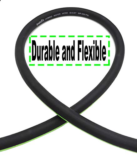 EADUTY Hybrid Garden Hose 5/8 IN. x 50 FT, Heavy Duty, Lightweight, Flexible with Swivel Grip Handle and Solid Brass Fittings