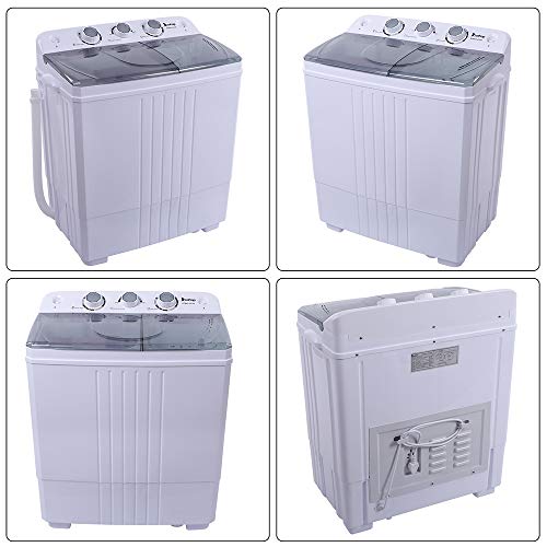 Z okop Twin Tub Design Washer Large Power Semi-automatic Washing Machine Energy Saving (Grey cover plate 16.5lb)
