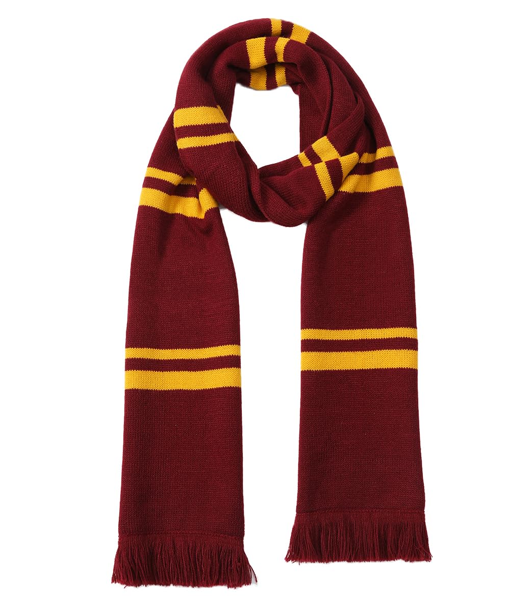 Guturris Knit Neck Scarf Magic College Styles Striped Winter Neckerchief Movie Character Cosplay Costume Accessory Red