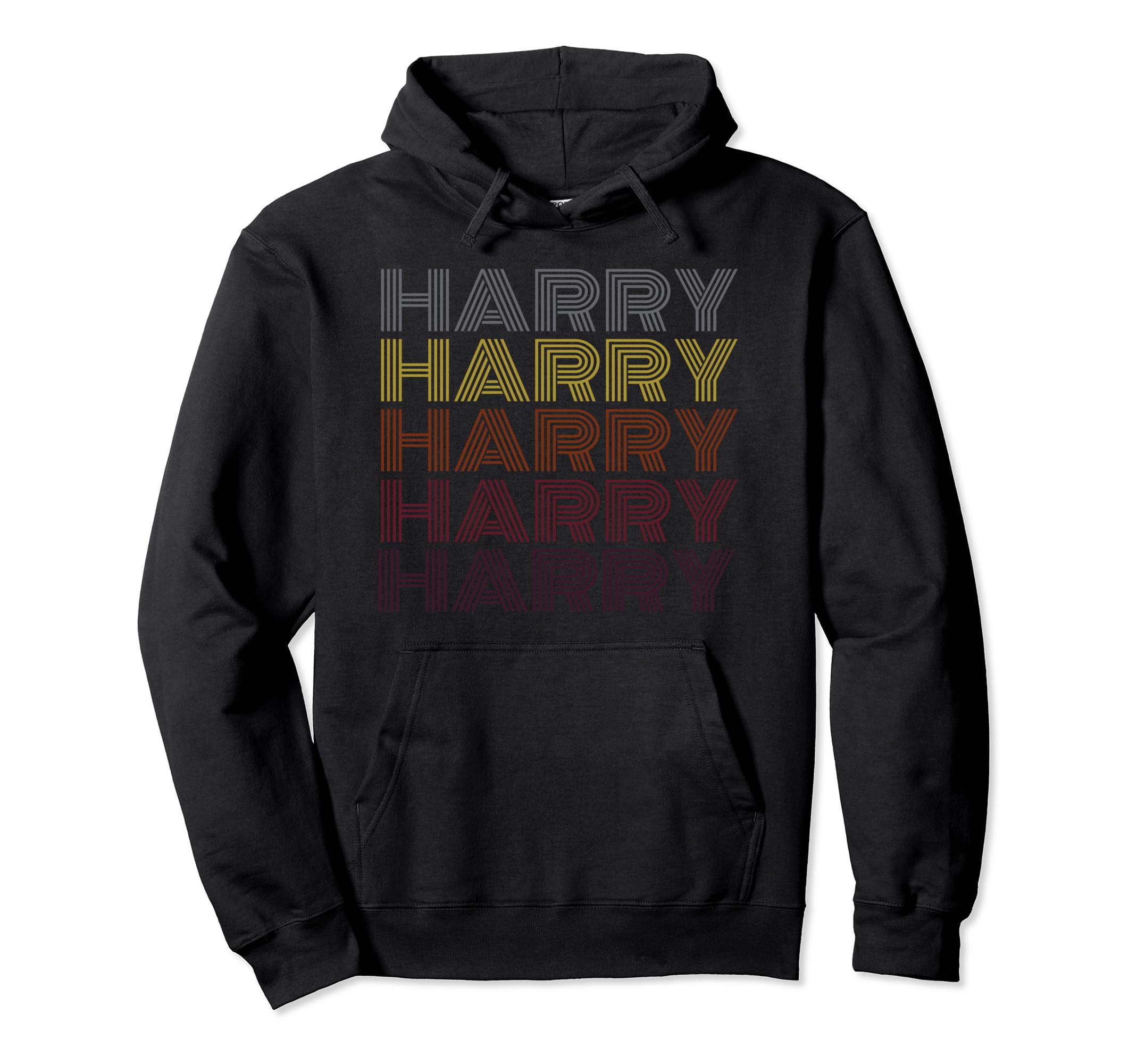 Graphic 365 First Name Harry Retro Pattern Vintage Style Pullover Hoodie