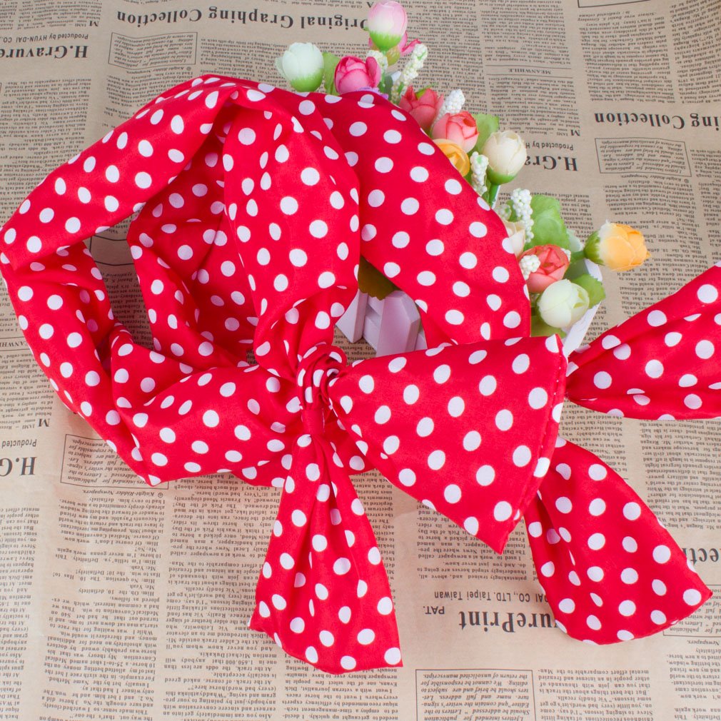 Ondder Wire Headband 4 Pack Retro Bowknot Polka Dot Wire Hair Holders for Women, Red