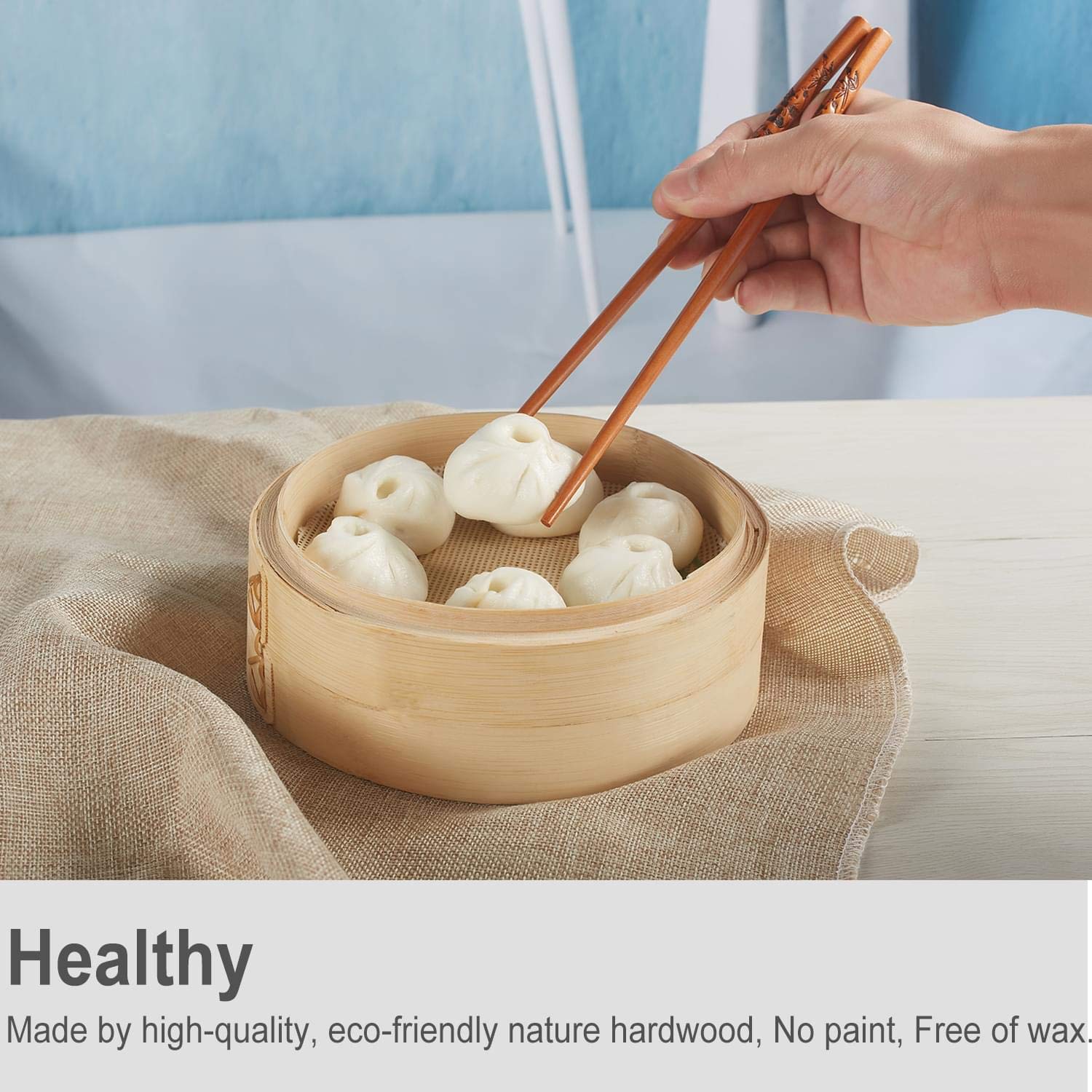 Chopstick Reusable Chinese Panda Chopsticks with Holder and Carrying Bag Chinese Traditional Stylish Set(2 Pairs)