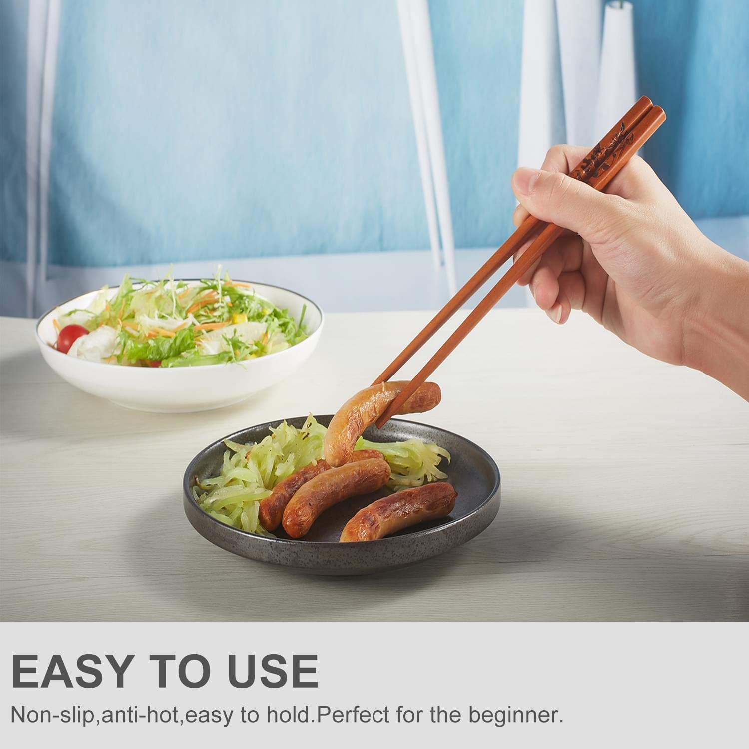 Chopstick Reusable Chinese Panda Chopsticks with Holder and Carrying Bag Chinese Traditional Stylish Set(2 Pairs)